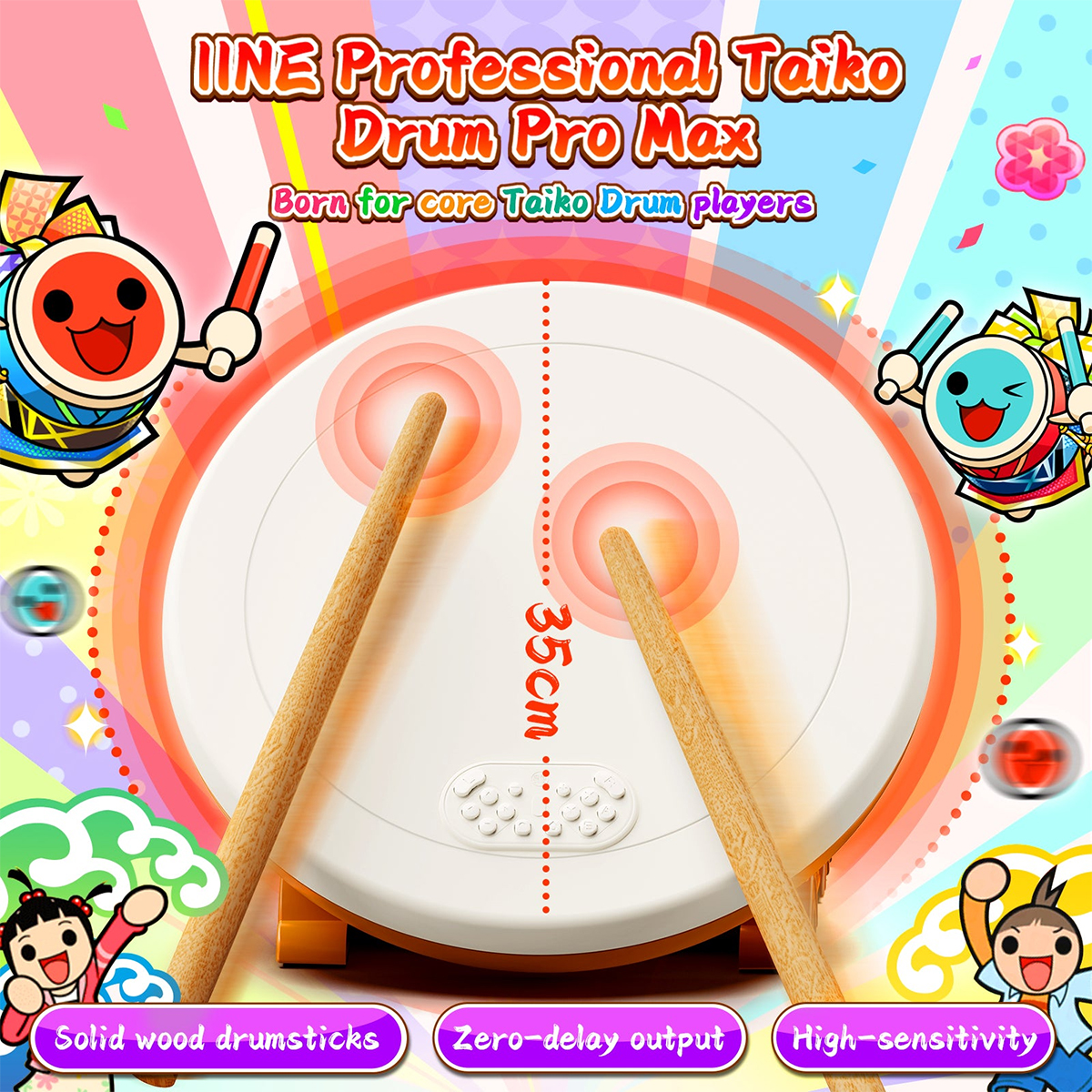 IINE Professional Taiko Drum Controller Pro Max for Nintendo Switch ...