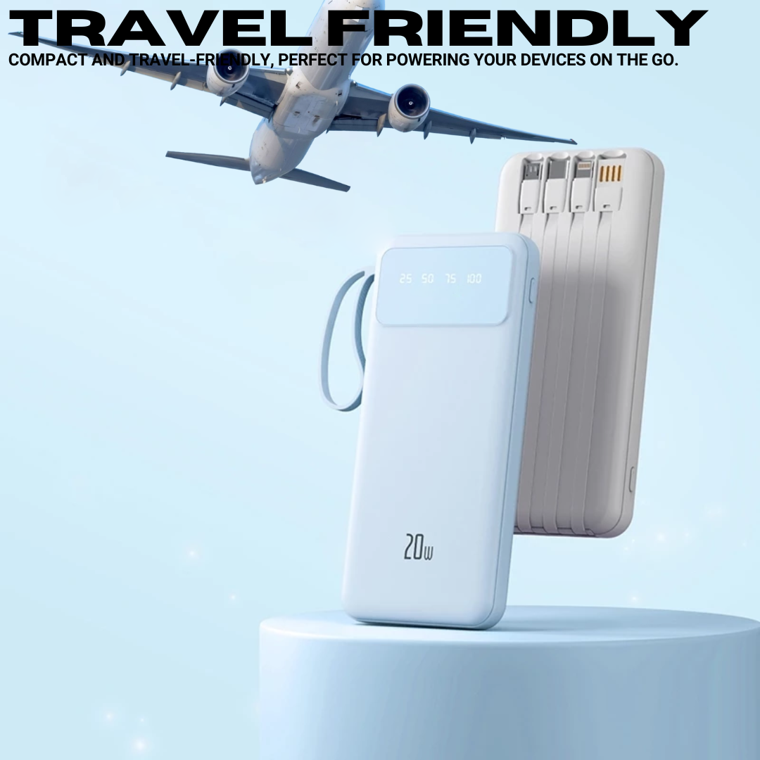 KJ-C15 Portable Slim Powerbank 20w Fast Charging Built-in Cable Fast ...