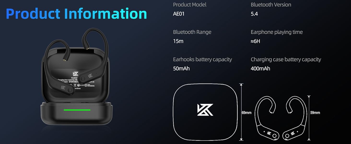 KZ AE01 IEM Bluetooth Adapter,Wireless Bluetooth Earphone Module,Newly ...
