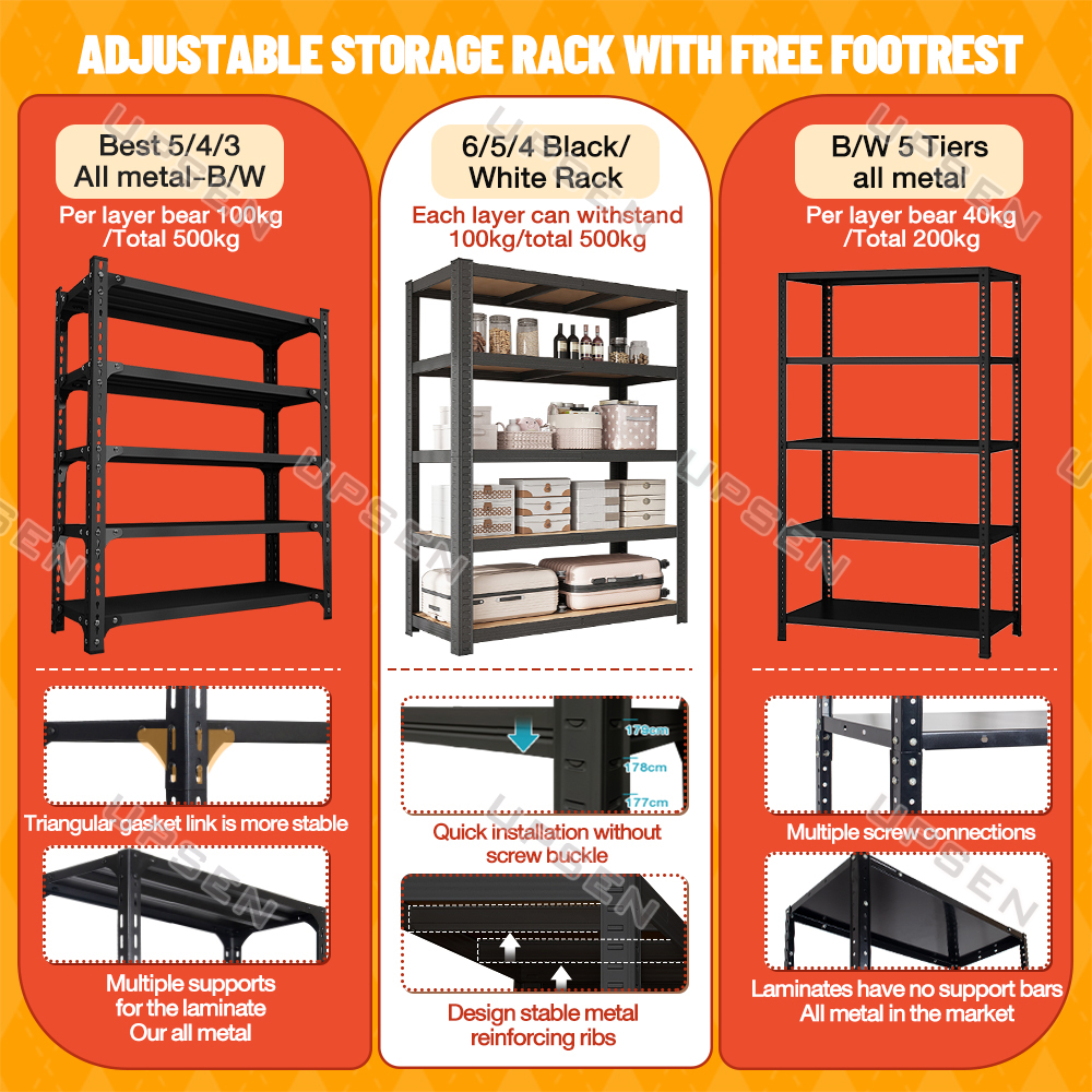 UPSEN 200*200 Metal Rack 6 Layer Steel Rack Big Steel Shelf Rack ...