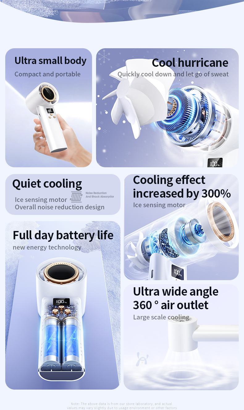 ZOLURA New Mini High Speed Fan With LED Display 100 Gear Wind Speed ...