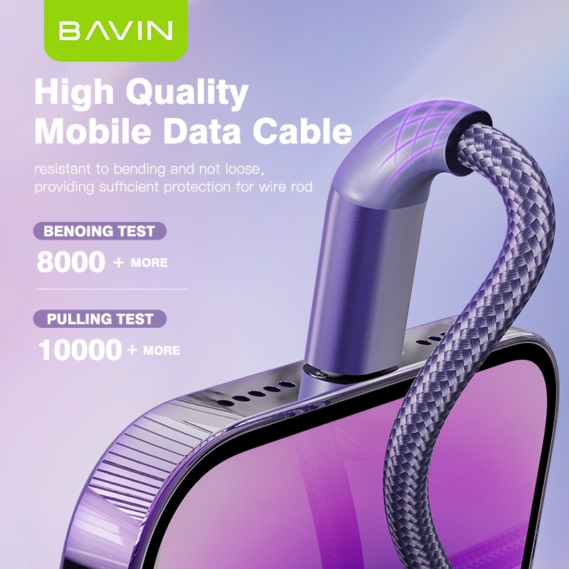BAVIN CB201 60W / 30W /18W / 12W Fast Charging Data Cable 1m Nylon ...