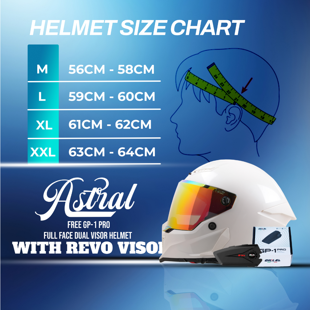 GILLE ASTRAL Revo Lens Full Face Dual Visor Motorcycle Helmet | Shopee ...