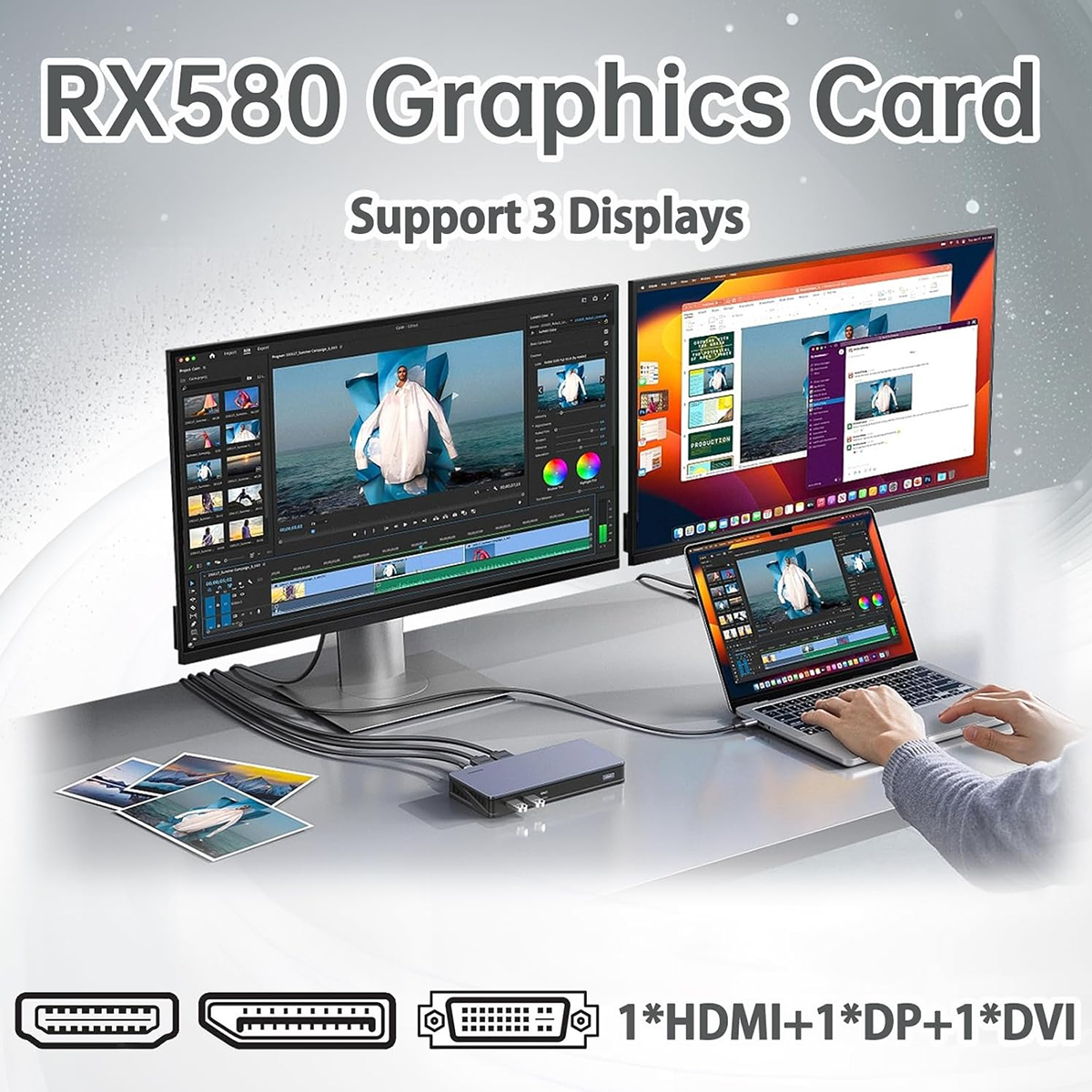 RAMSTA AMD RX550 4GB / RX580 8GB Graphics Card GDDR5 256Bit Computer ...