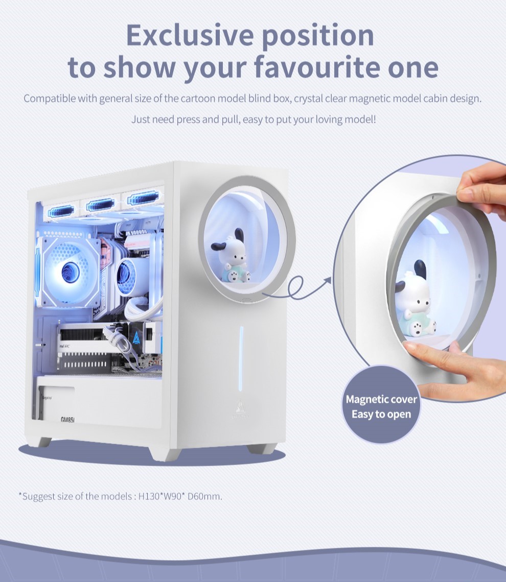 Segotep Nexus 1 PC Case (M-ATX/ITX) w/ Free Sanrio Figure (Cooling Fan & Parts Not Included ...