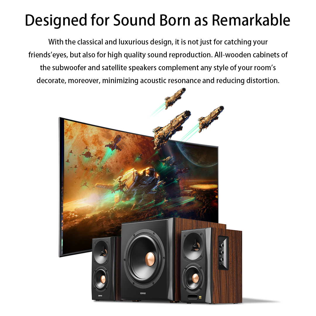 Edifier S360DB Bluetooth Bookshelf Speaker with Subwoofer, Wireless ...