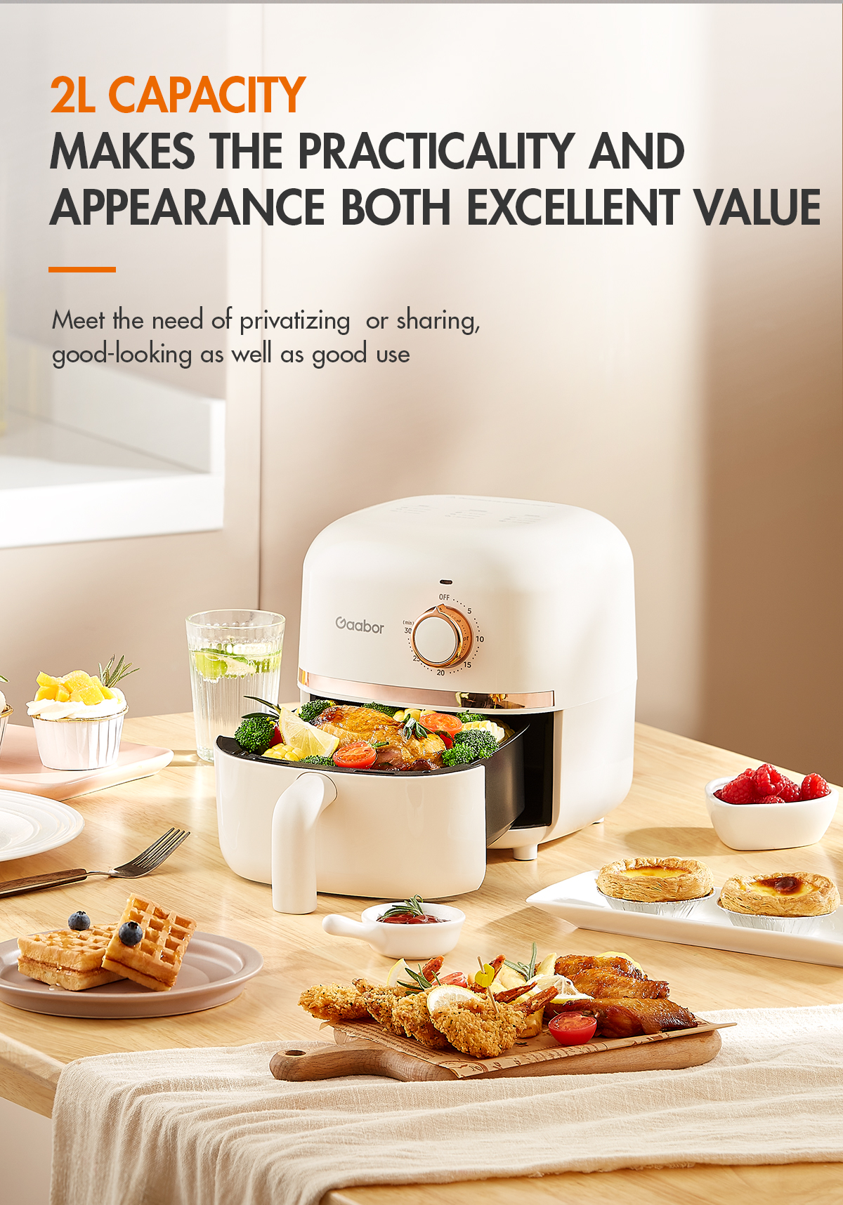 Gaabor Air Fryer Premium Portable Multi-Functional Non-Stick Exquisite ...