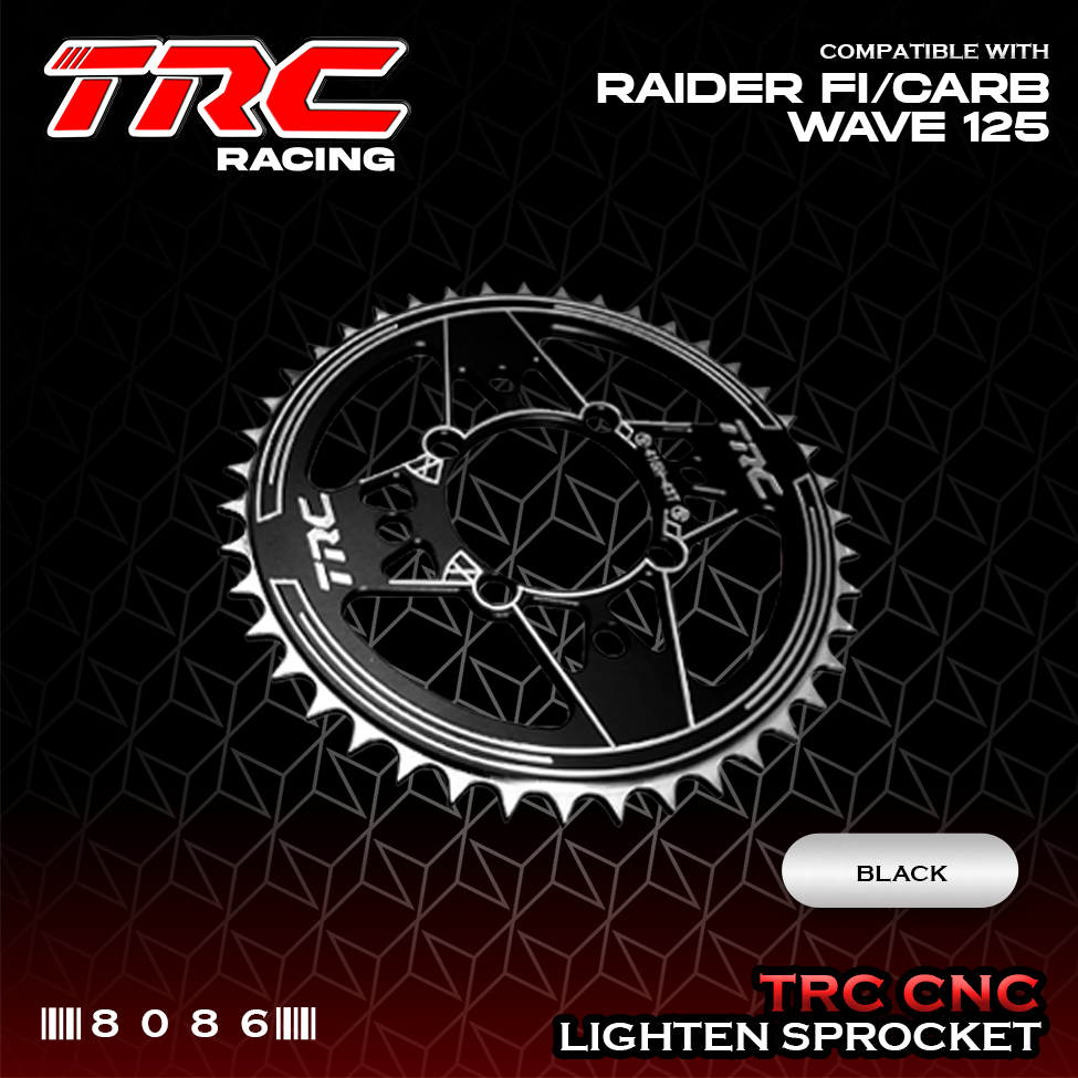 TRC Racing CNC LIGHTEN SPROCKET 43T/415 for RAIDER FI/CARB , WAVE 125 ...