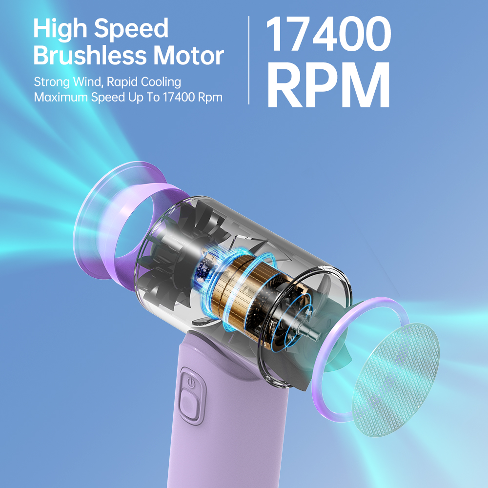 Orashare HF11 Handheld Jet Mini Fan 3000mAh Rechargeable Portable Fan 5 ...