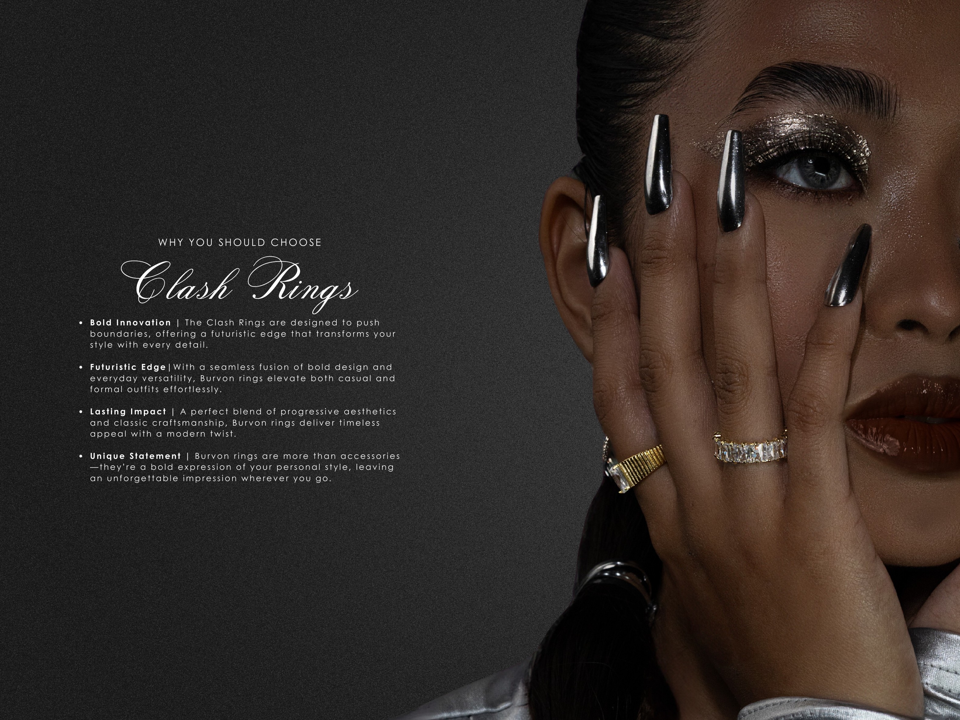 Burvon Clash Collection Rings (Matching Elegant Jewelry) | Shopee ...