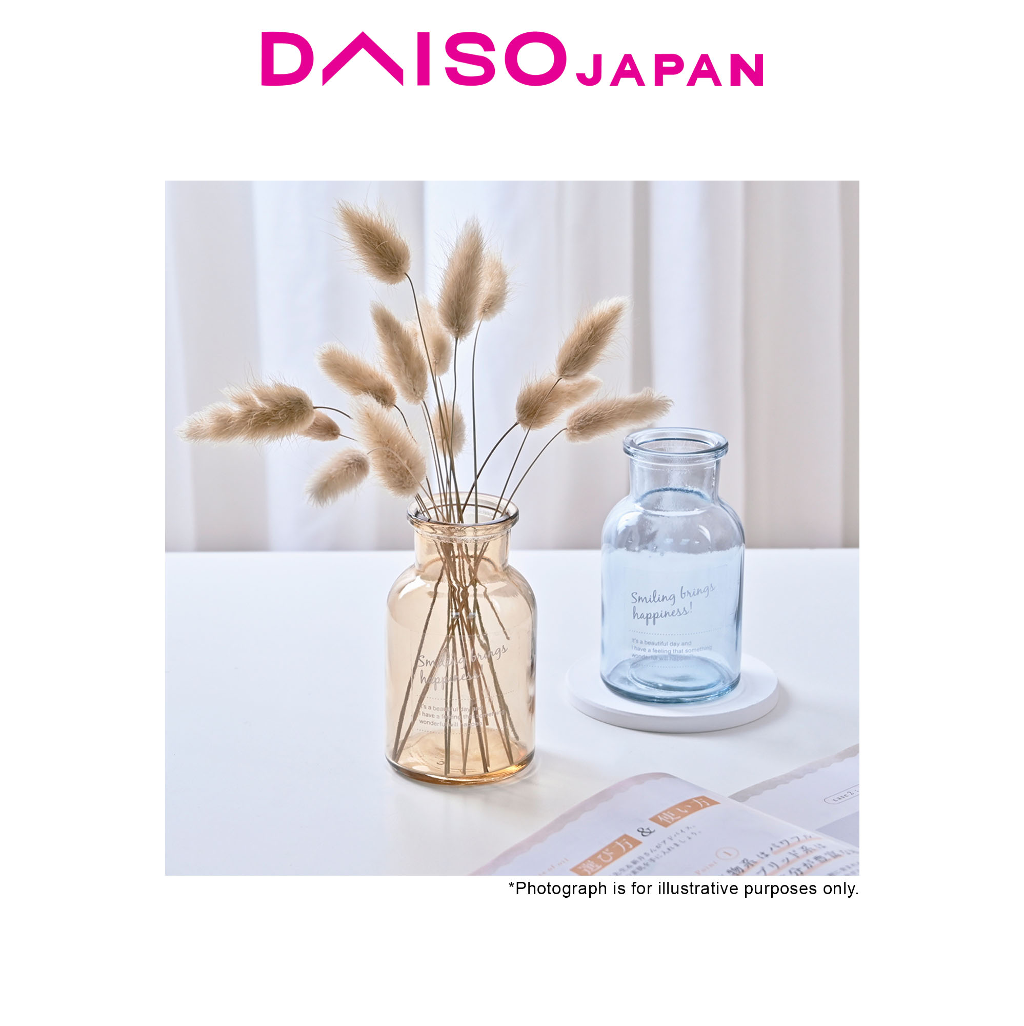 Daiso Glass Vase with Clear Label | Shopee Philippines