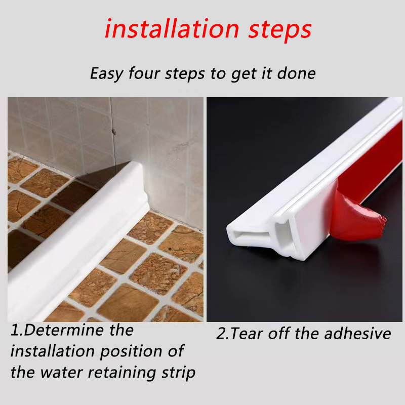 Self-adhesive Kitchen Bathroom Water Retaining Strip Bendable Shower ...