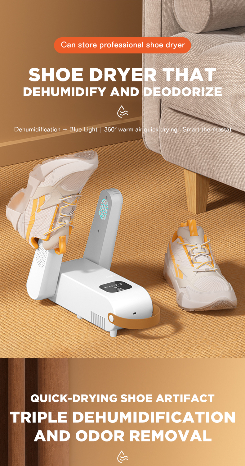 Dreepor Household Folding Shoe Dryer Heater Sterilization and Deodorization 360° Drying Shoe ...