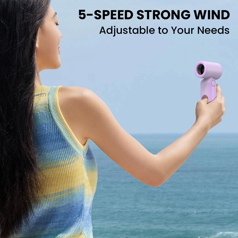 Orashare HF11H Mini Fan Portable Handheld 3000mAh Rechargeable 5 Gears Strong Wind Long Battery ...