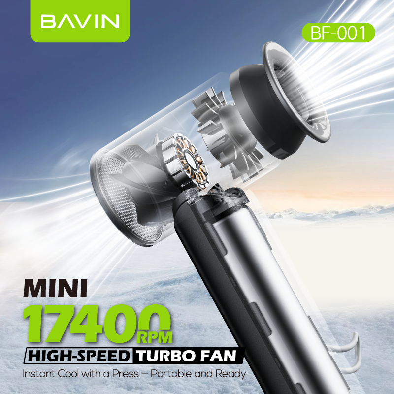 BAVIN BF001 Portable Mini Turbo Jet Fan w/ Up to 5 Gears Strong Wind ...