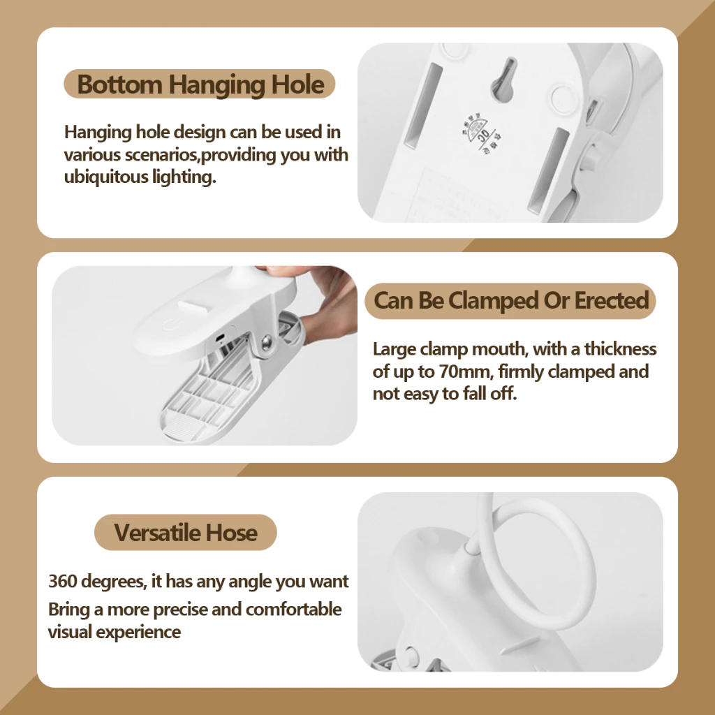 OOKAS LED Table Lamp Study Desk Lamp With Storage Box USB Rechargeable ...