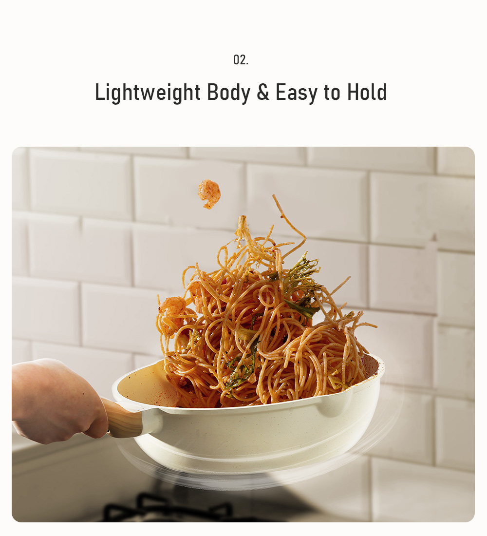 CAROTE Non Stick Frying Pan kitchen cookware set 7 pcs Kawali wok pot ...