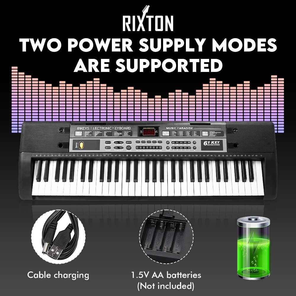 RIXTON 61 Keys Keyboard Digital Piano Rich Teaching Content Multi ...