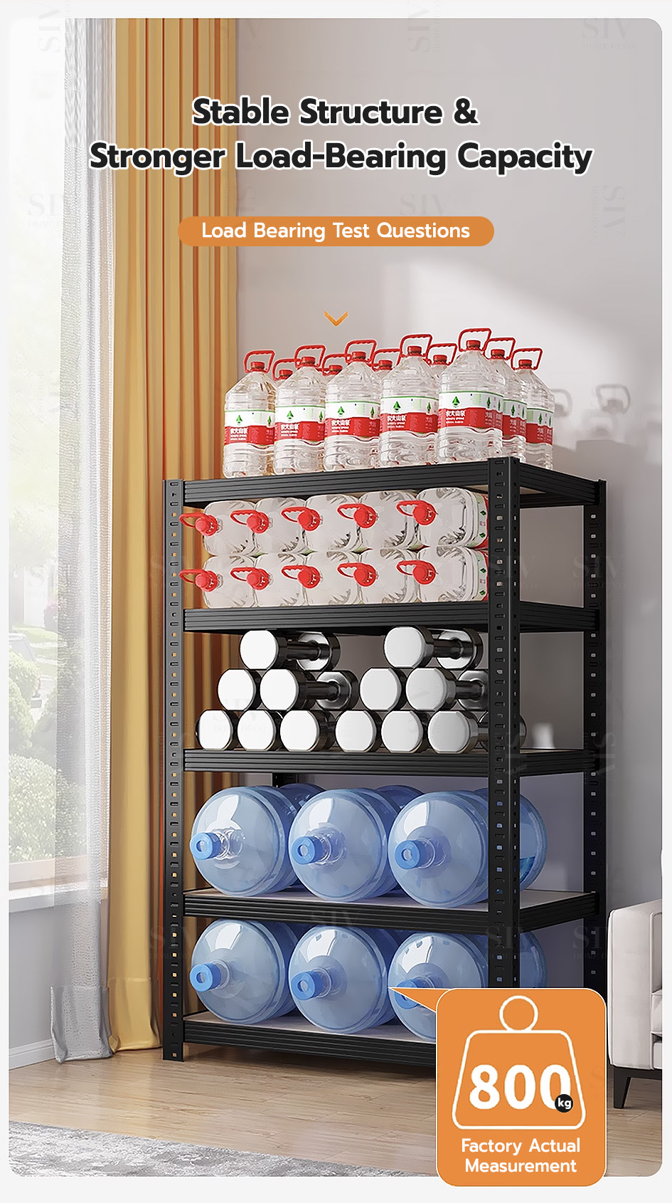 SIV Boltless Metal Rack Adjustable Stainless Rack Organizer Heavy Duty ...
