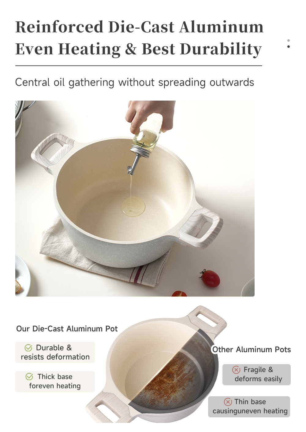 Simplus 24cm Stockpot Non-Stick Soup Pot +Stainless Steel Steamer+ ...