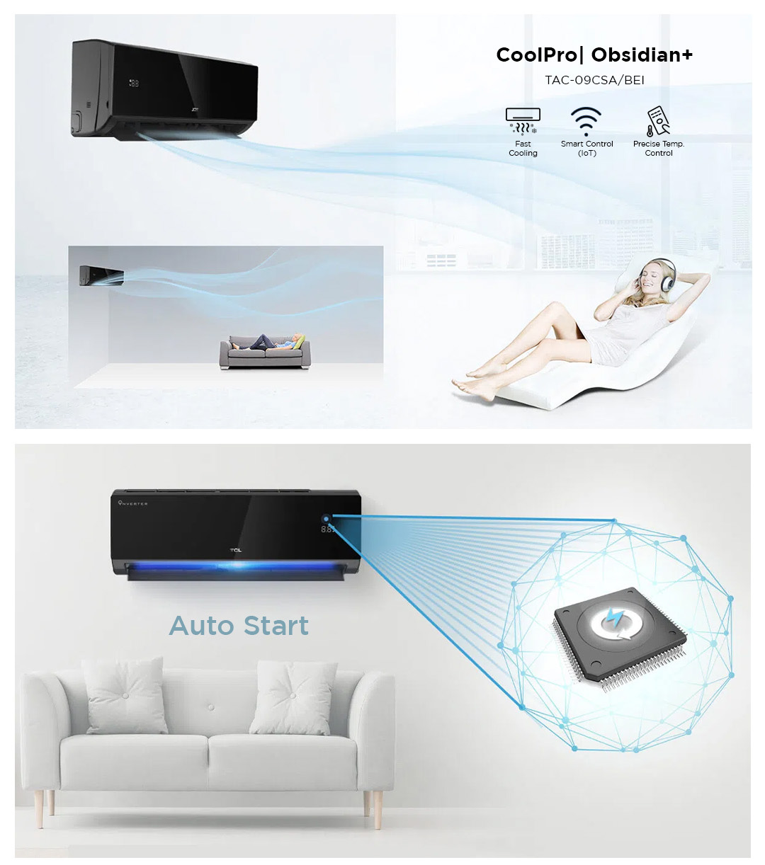 TCL Aircon CSA/BEI CoolPro Fast Cooling , Smart Control (IoT) , Precise ...