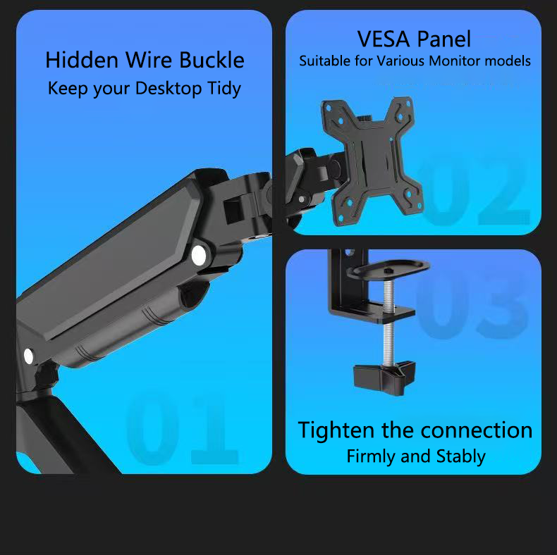 Inplay KMT-1 Single Monitor Stand Mount Arm Gas Spring Adjustable Monitor Bracket For 13-32 ...