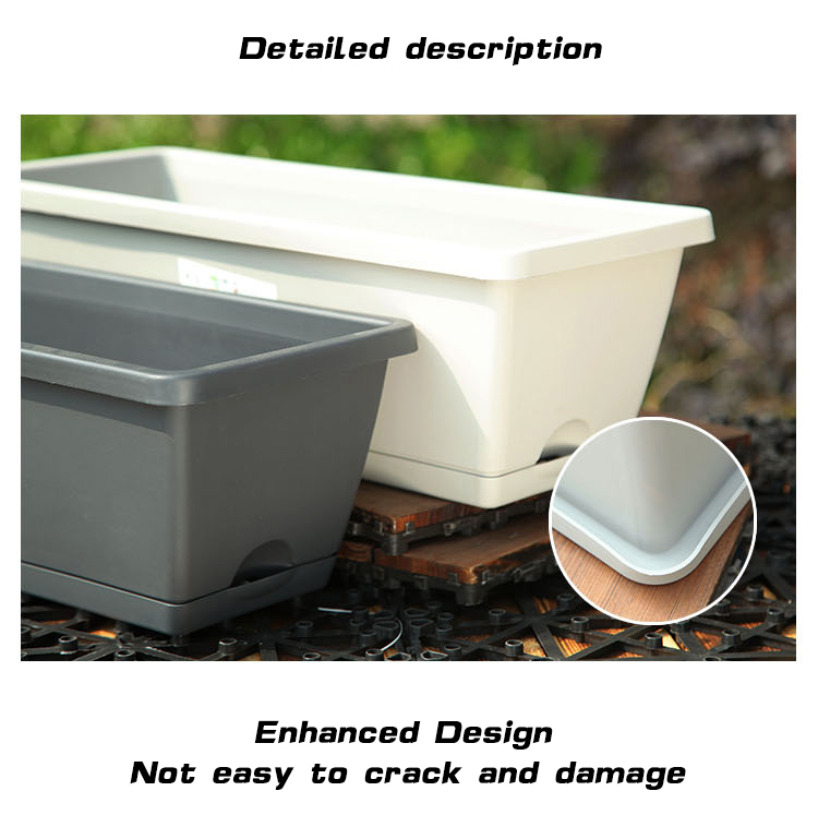 Planting vegetable basin rectangular long flower pot balcony planting ...