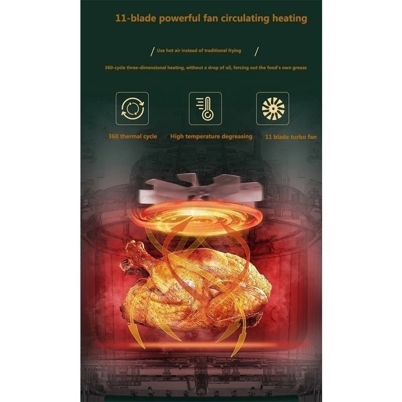 ENOLUX Air Fryer GT-378 10L Non-Oil Healthy Household Cooker with ...