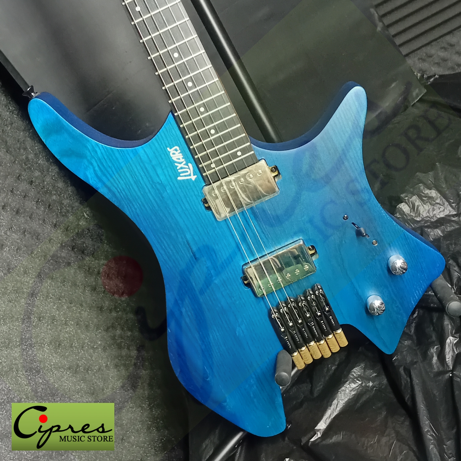 Luxars S-G62 Blue Headless Electric Guitar | Shopee Philippines
