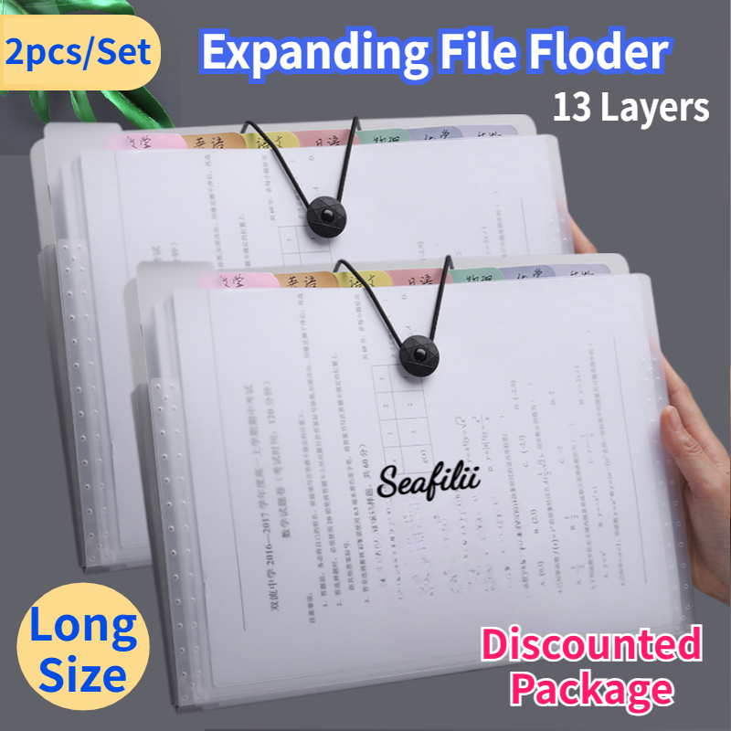 Long Expanding File Foder With 13 Pockets Accordion File Paper Storage ...