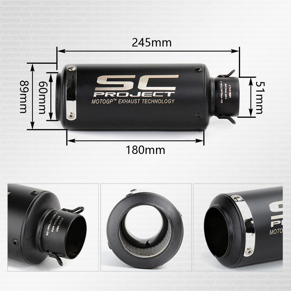 HOTSPEED SC Project Pipe For Motorcycle Exhaust Open Muffler Pipe ...