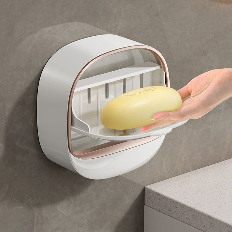 Soap box punch-free soap box wall-mounted household high-end drain ...