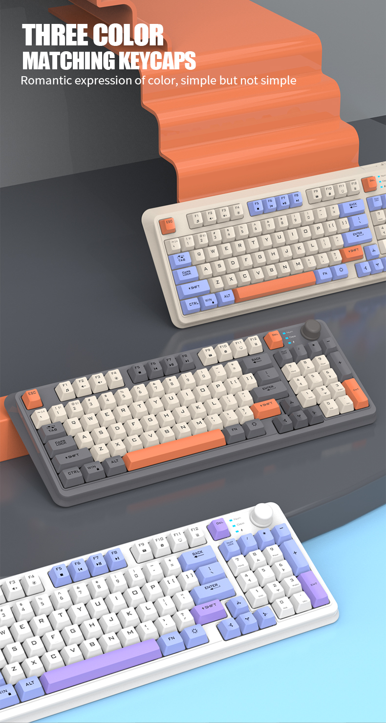 XUNFOX Gaming Keyboard Fashion Color Mixing 94 Keys Wired USB ...