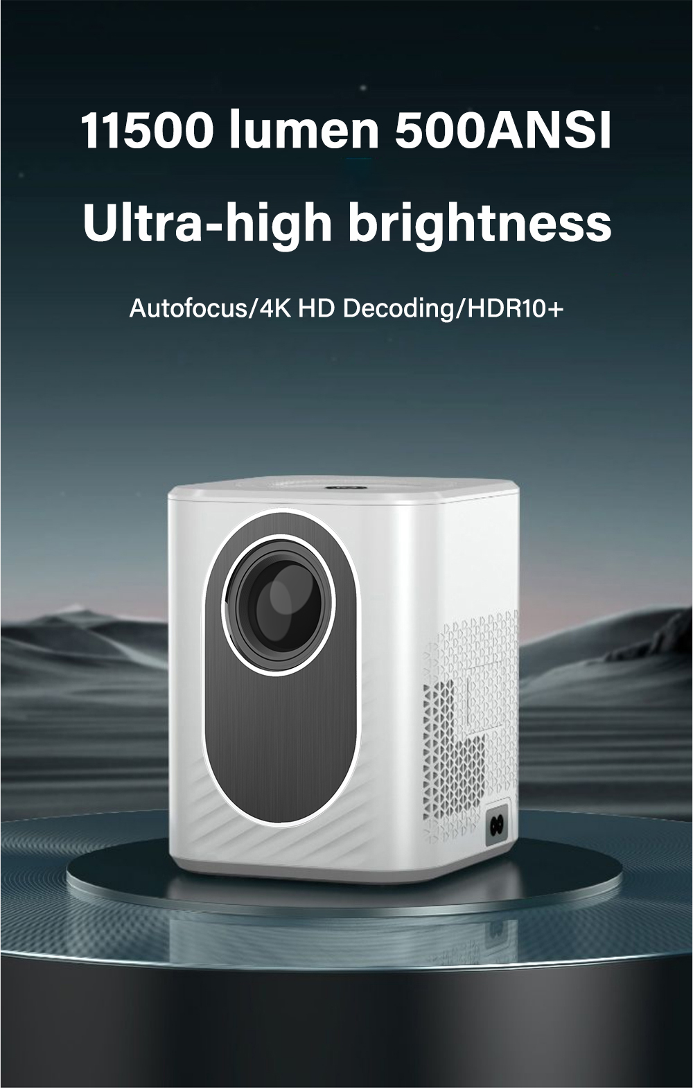Autofocu ultra hd 11500 Lumen 4K mini projector for phone laptop with ...
