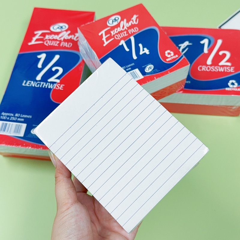 10Pads ( 1 Ream) 80lvs Quiz Pad 1/4, 1/2 Crosswise, 1/2 Lengthwise Quiz ...