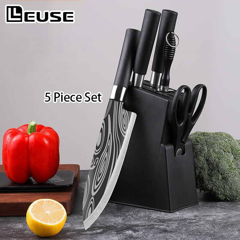 【LEUSE】Stainless steel knife set - chef knife, bread knife, utility ...
