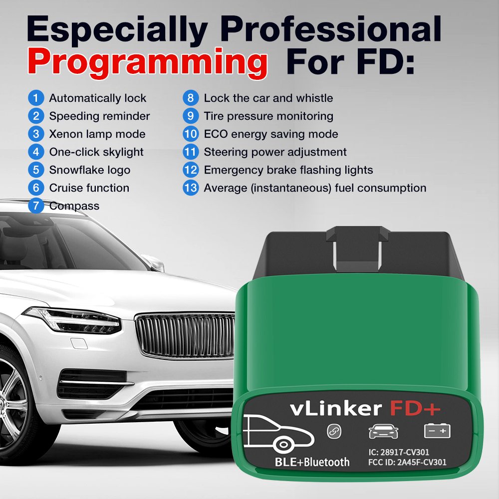 Vgate VLINKER FD+ OBD2 Bluetooth 4.0 Scan Tool, Diagnostic Code Reader ...