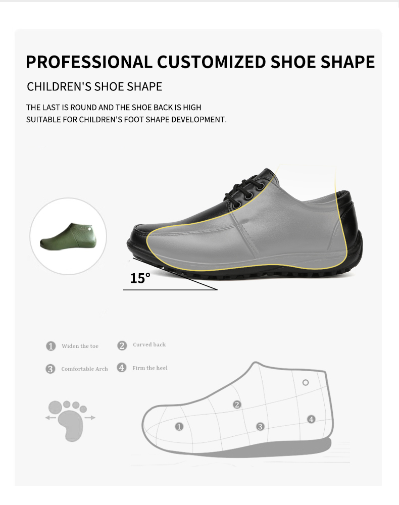 【M&C】 VOFOX Black Shoes for Kids Boys Leather Shoes Kid Fashion ...