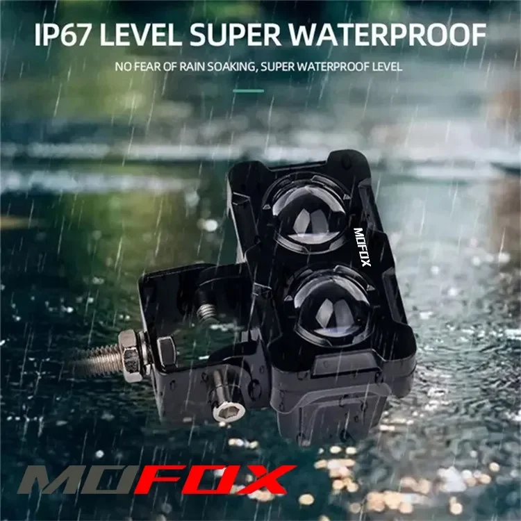 MOFOX B2 Laser Gun MDL 40W Motorcycle LED Lights Dual Color Hi/Lo Mini ...