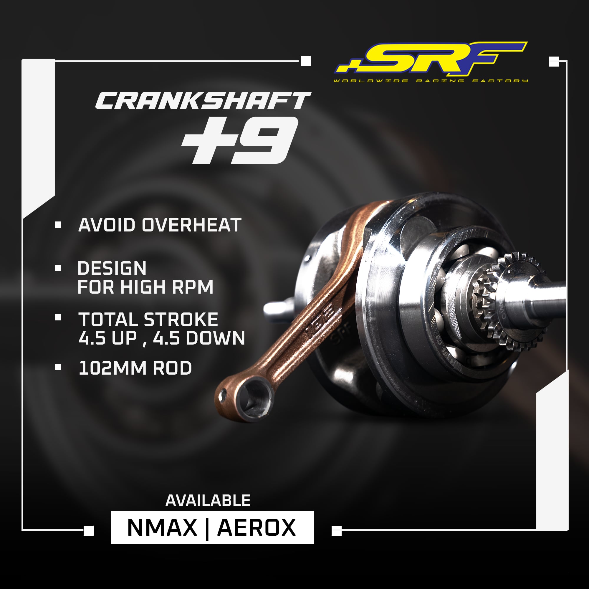 SRF HYPER CRANKSHAFT ASSEMBLY +9 NMAX/AEROX | Shopee Philippines
