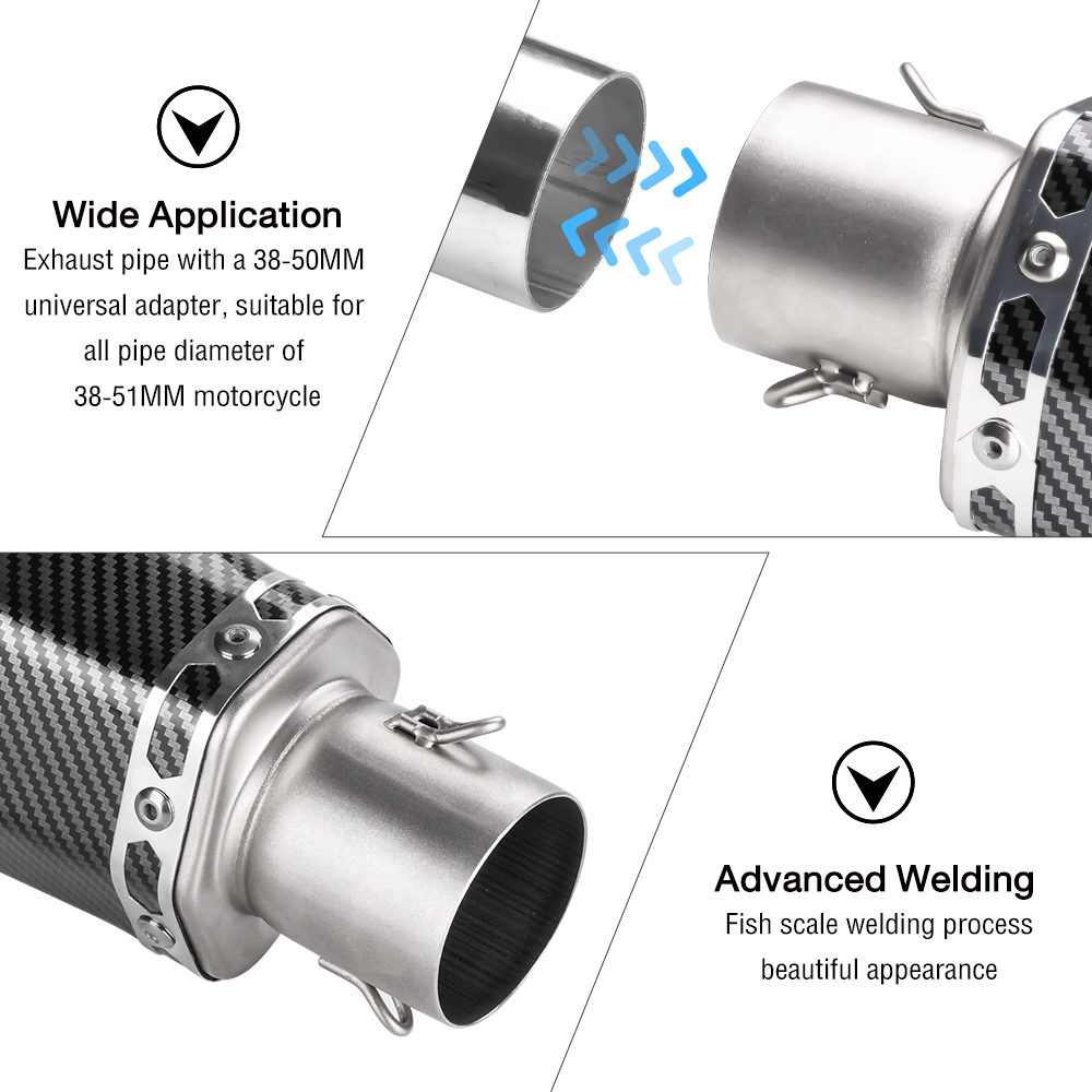 Spot 38-51mm Akrapovic Slant Exhaust Pipe Premium Stainless Steel ...