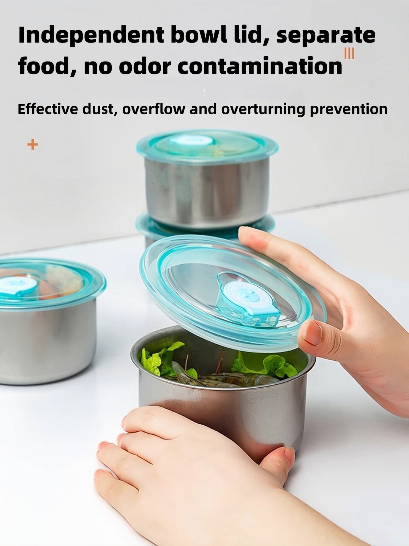 304 Stainless Food Container Fresh Keep Box with Sealed Lid Food Trays ...