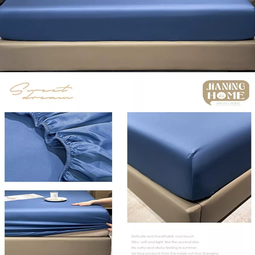 3in1 Satin Silk Fitted Bedsheet Full Garterized Sheet Set Soft Cool ...