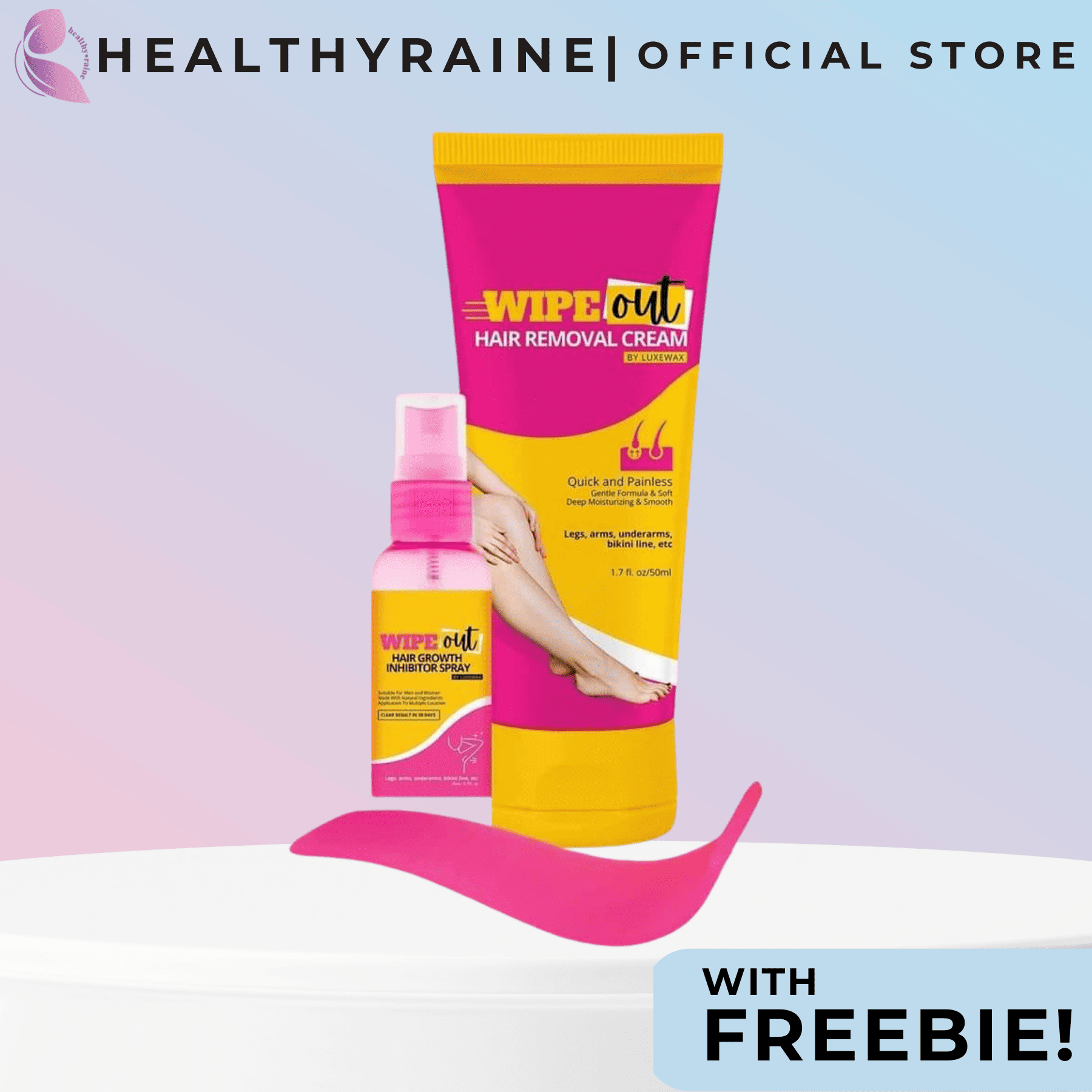 WIPEOUT BY LUXEWAX Hair Removal Cream & Hair Growth Inhibitor Spray ...