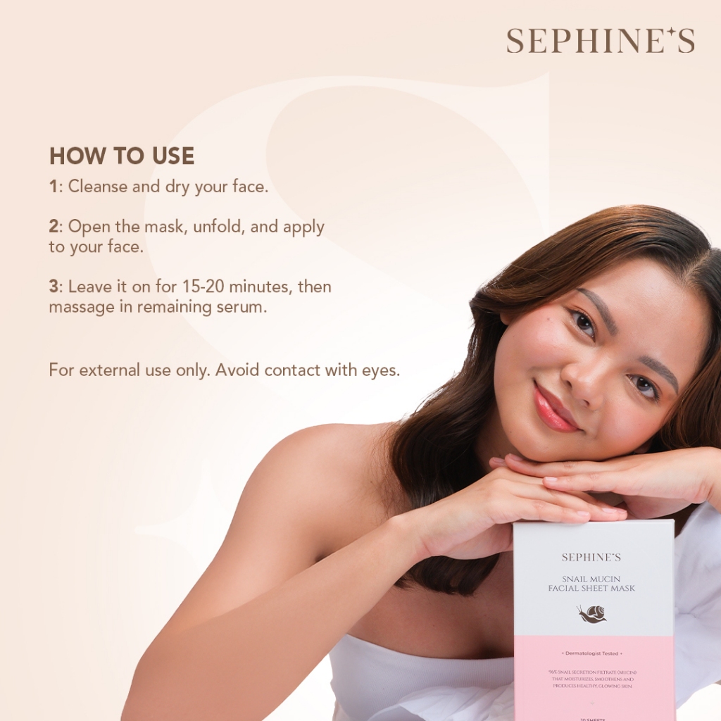 Sephines Snail Youthful Glow Mucin Facial Sheet Mask | Shopee Philippines