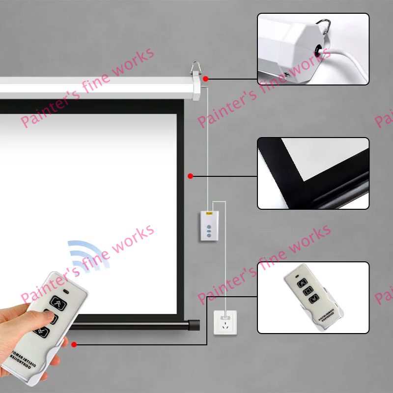 Projector Optical fiber screen Automatic electric projector screen ...