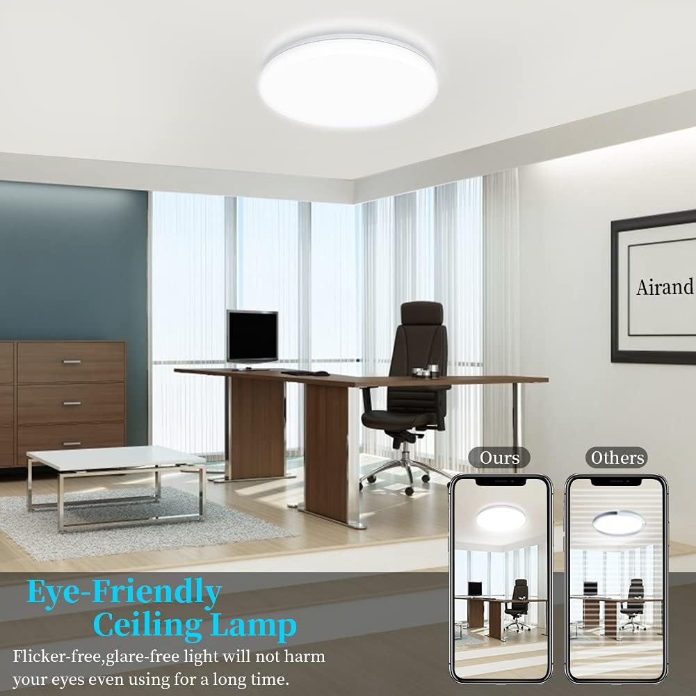 3 Color Ceiling Lights Modern Design 48W 36W 20W Indoor Fully Sealed ...