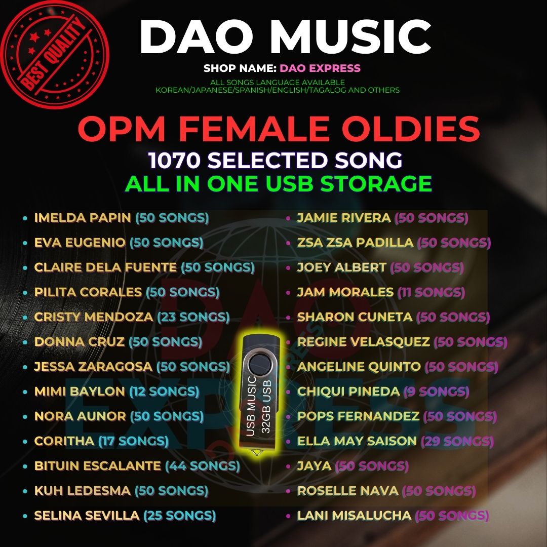 USB FLASHDRIVE May laman ng mga kanta Original 320 kbps Music Song ...