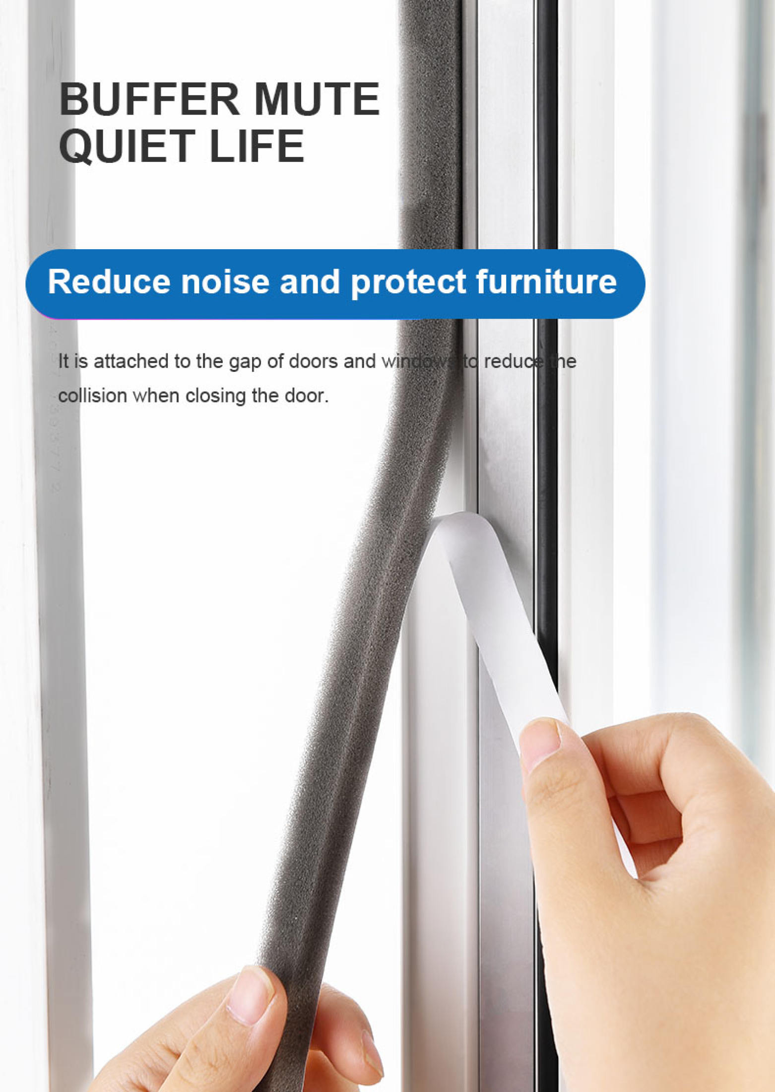 2M Self-adhesive Soundproofing Sealing Strip Door Seal Acoustic Foam ...