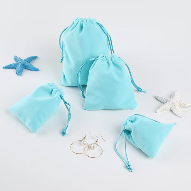 1pc Colored Velvet Fabric Silk Drawstring jewelry Packing Bag Velvet ...